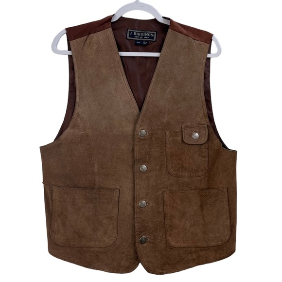 J. Riggins | Jackets & Coats | J Riggins Brown Suede Vest Leather Retro ...